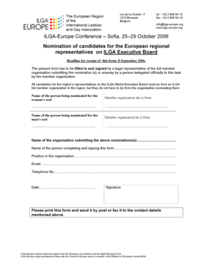 Fillable Online ILGA board nomination form - ILGA Europe Fax Email ...