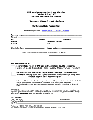 Fillable Online Sooner Hotel and Suites Fax Email Print - pdfFiller