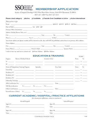 Fillable Online test surgonc Membership Application - Society of ...
