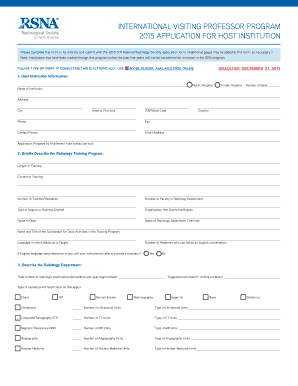 Fillable Online rsna IVP Host Institution Application Form Fax Email ...