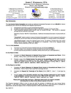 Fillable Online Low Income Senior Exemption Application Packet Fax Email Print - pdfFiller
