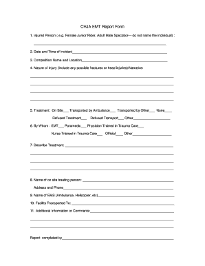 Fillable Online CHJA EMT Report Form Fax Email Print - pdfFiller