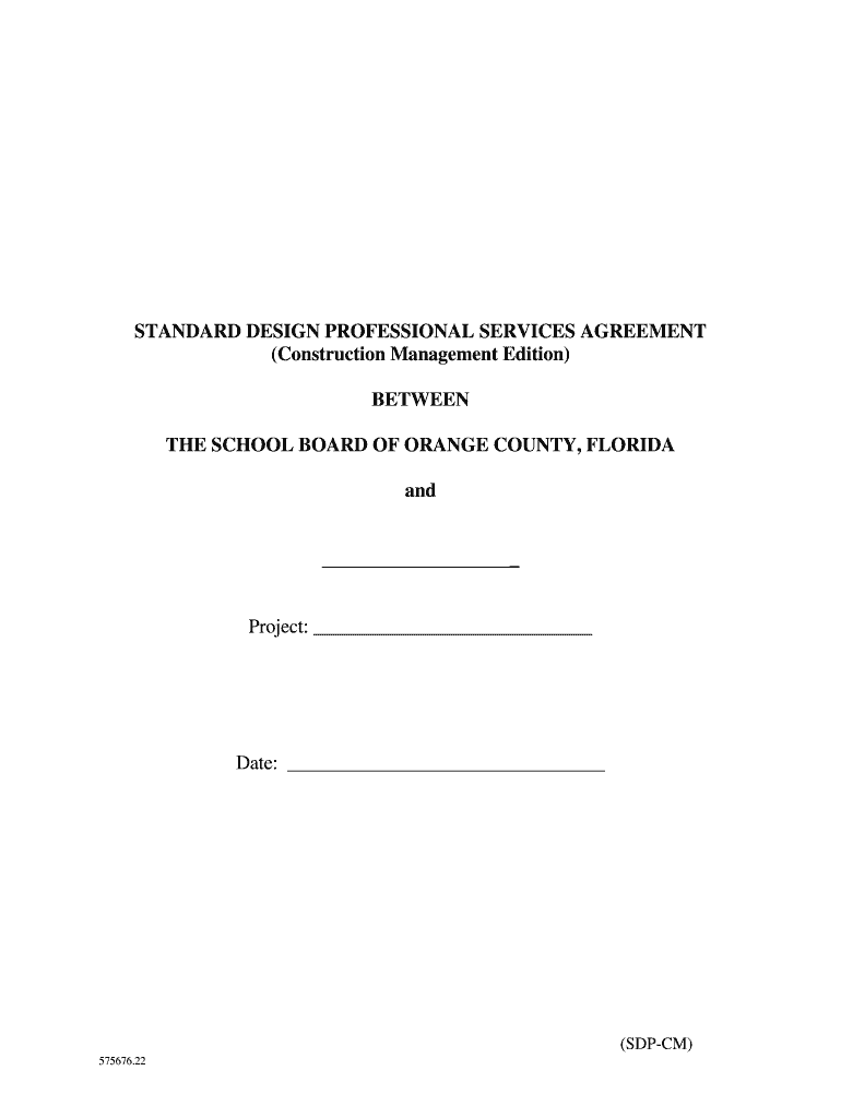 Fillable Online ocps Design professional services agreement - Orange ...
