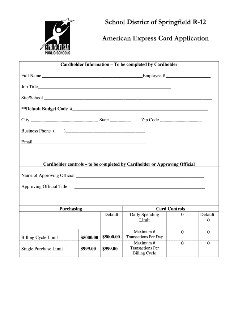 Fillable Online American Express Application - iShareSPS Fax Email ...