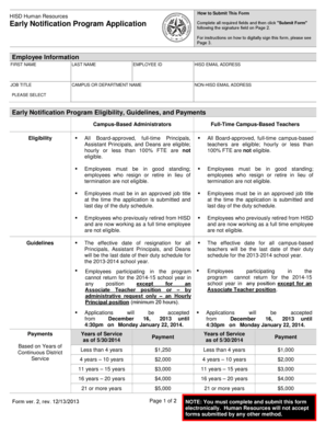 Fillable Online houstonisd Houston ISD Early Notification Program Application - houstonisd Fax ...