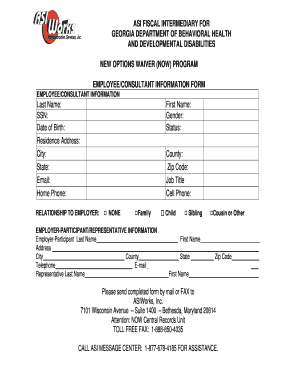 Fillable Online EMPLOYEE/CONSULTANT INFORMATION FORM Fax Email Print ...
