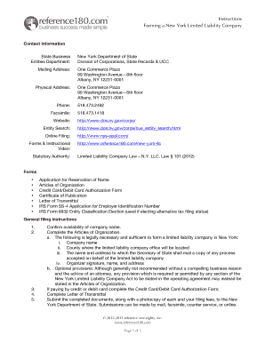 Fillable Online Forming a New York Limited Liability Company Fax Email ...
