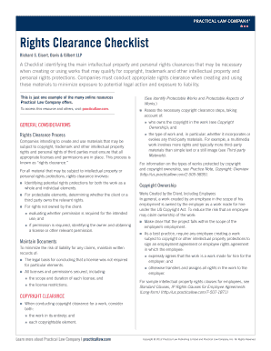 Fillable Online Rights Clearance Checklist Fax Email Print - pdfFiller