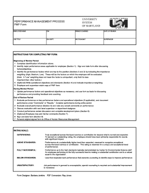 Fillable Online umces PERFORMANCE MANAGEMENT PROCESS PMP Form ...