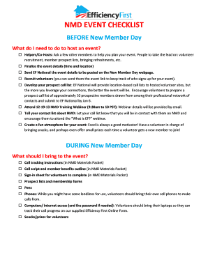 day of event checklist Forms and Templates - Fillable & Printable ...