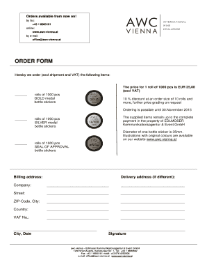 Fillable Online awc-vienna ORDER FORM - AWC VIENNA International wine ...