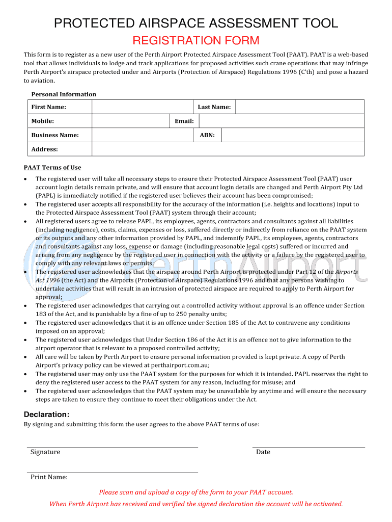 Fillable Online cawa net PROTECTED AIRSPACE ASSESSMENT TOOL Fax Email Print - pdfFiller