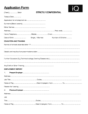 Fillable Online Application Form iQ - salonintelligence.com Fax Email ...