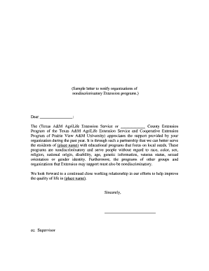 Fillable Online (Sample letter to notify organizations of Fax Email ...