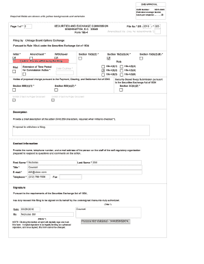 Fillable Online for Amendments *) Form 19b4 Page 1 of * 2 Filing by ...
