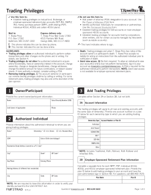 Fillable Online Trading Privileges Fax Email Print - pdfFiller