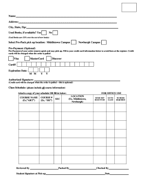 Fillable Online Prepack form F12 - Bookstore Home Fax Email Print ...