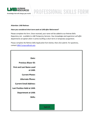 Fillable Online uab Attention: UAB Retirees Fax Email Print - pdfFiller