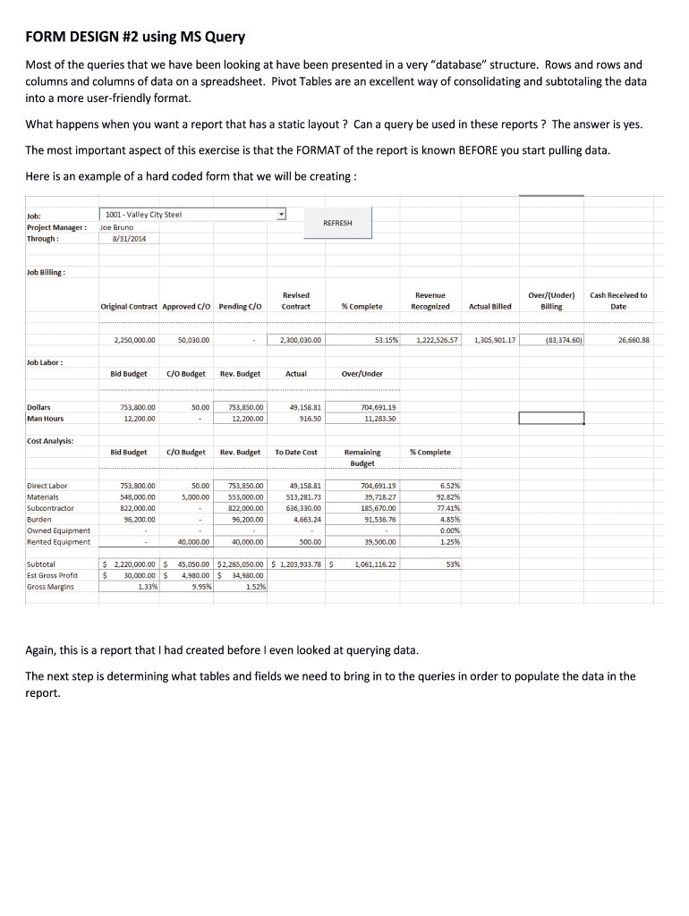 Fillable Online FORM DESIGN #2 using MS Query - foundationupdates.com ...