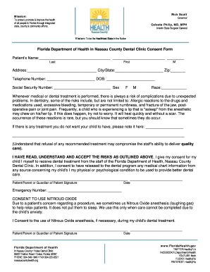 Fillable Online DOH Nassau Dental Clinic Consent Form. DOH Nassau Dental Clinic Consent Form Fax ...