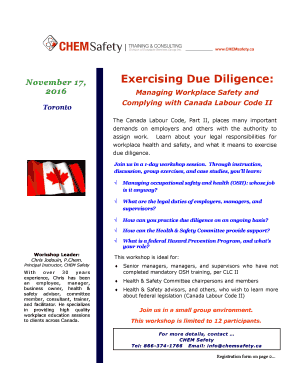 Fillable Online chemsafety Exercising Due Diligence: Managing Workplace ...