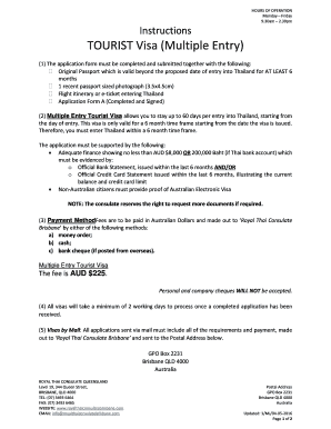 Fillable Online 30pm Instructions TOURIST Visa (Multiple Entry) (1) The ...