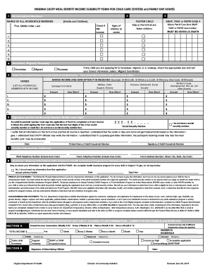 Fillable Online nikkischristianlearningcenter CACFP Meal Benefit Income ...