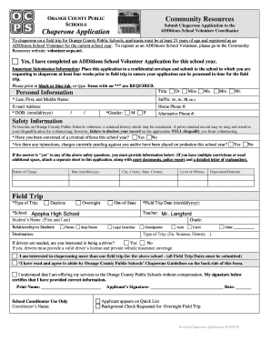 Fillable Online ORANGE COUNTY PUBLIC Community Resources SCHOOLS Submit ...