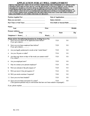 Fillable Online Final MTI Employment Application revised add religion 4 ...