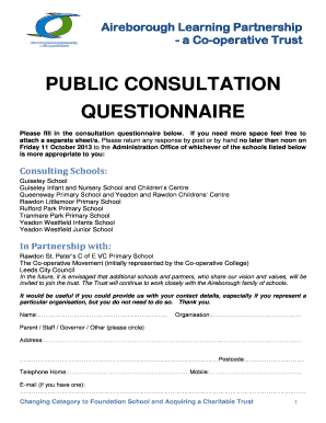 Fillable Online PUBLIC CONSULTATION QUESTIONNAIRE Fax Email Print ...