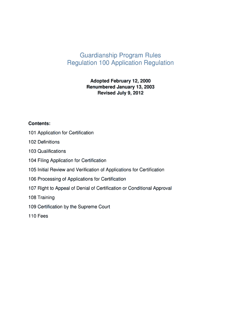 Fillable Online Guardianship Program Rules Fax Email Print - pdfFiller