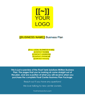 Fillable Online BUSINESS NAME Business Plan Fax Email Print - pdfFiller
