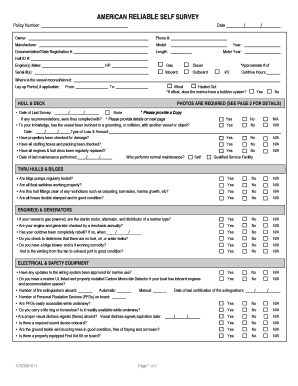 Fillable Online AMERICAN SELF SURVEY - aric.recprodins.com Fax Email ...