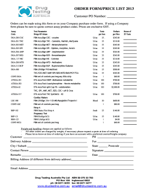 Fillable Online Orders can be made using this form or on a company generated purchase order form ...