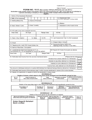 Fillable Online Form No 15 G - nutanbank.com Fax Email Print - pdfFiller
