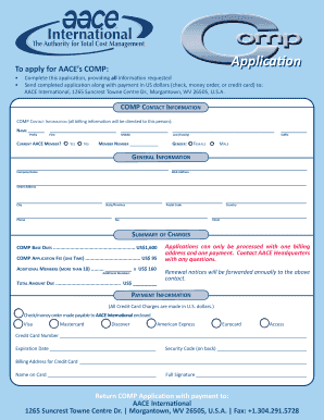 Fillable Online aace AACE COMP Membership Application Fax Email Print ...