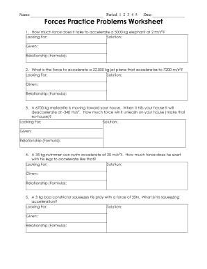 Fillable Online Force Practice Problems - murrayphysics.wikispaces.com ...