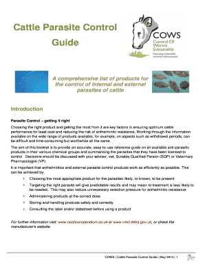 Fillable Online Cattle Parasite Control Fax Email Print - pdfFiller
