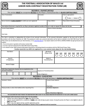 Fillable Online leaguewebsite co THE FOOTBALL ASSOCIATION OF WALES Ltd ...