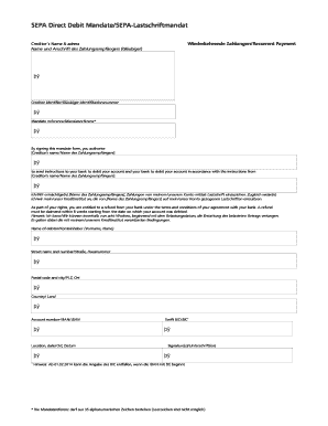 Fillable Online voba-rhein-lahn SEPA Direct Debit Mandate/SEPA ...
