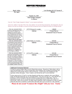 Fillable Online homesinphoenix !MENTOR PROGRAM ASSIGNMENT FORM-ashby ...
