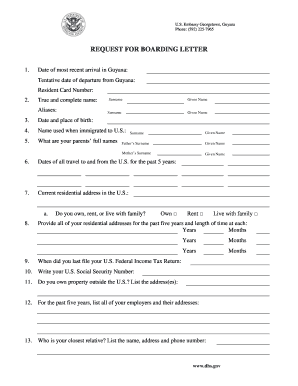 Fillable Online photos state REQUEST FOR BOARDING LETTER - photos state ...