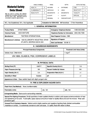 Fillable Online Material Safety SEVERE EXTREME FIRE Data Sheet SERIOUS ...