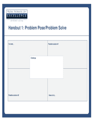 Fillable Online maineschoolsforexcellence Handout 1: Problem Pose ...