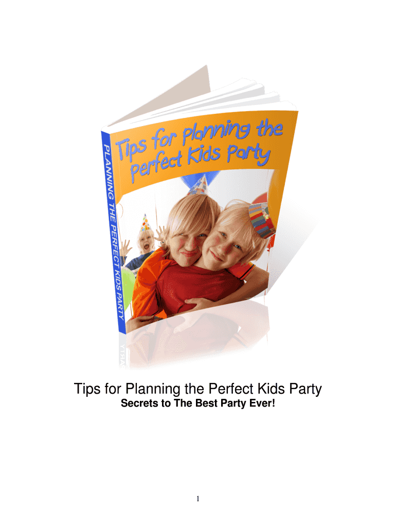 Fillable Online Tips for Planning the Perfect Kids Party Fax Email ...