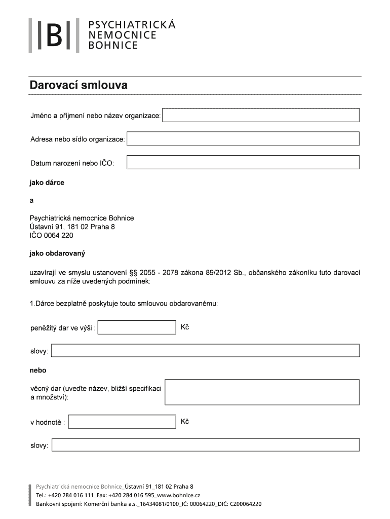 Fillable Online old bohnice Darovac smlouva - old.bohnice.cz Fax Email Print - pdfFiller