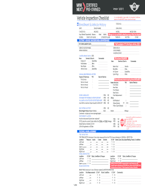 Fillable Online Vehicle Inspection Checklist - Mini Fax Email Print ...