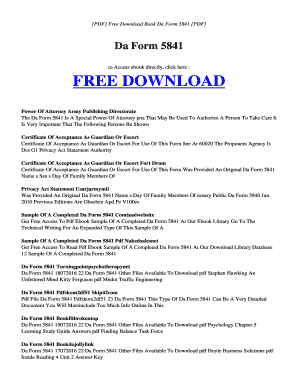 Fillable Online privatebeach hol Free Download Book DA FORM 5841 PDF ...