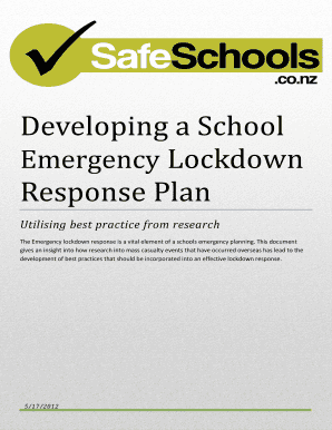 Fillable Online safeschools co Developing a School Emergency Lockdown ...