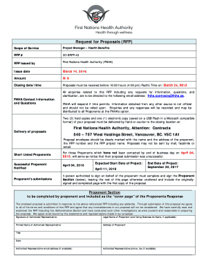 Fillable Online fnha Project Manager Health Benefits - fnha Fax Email ...